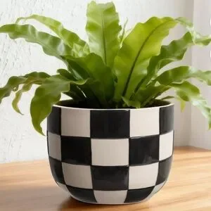 Threshold | Accents | Mainstays Lennon 6 X6 X45 Round Black Checkered ...